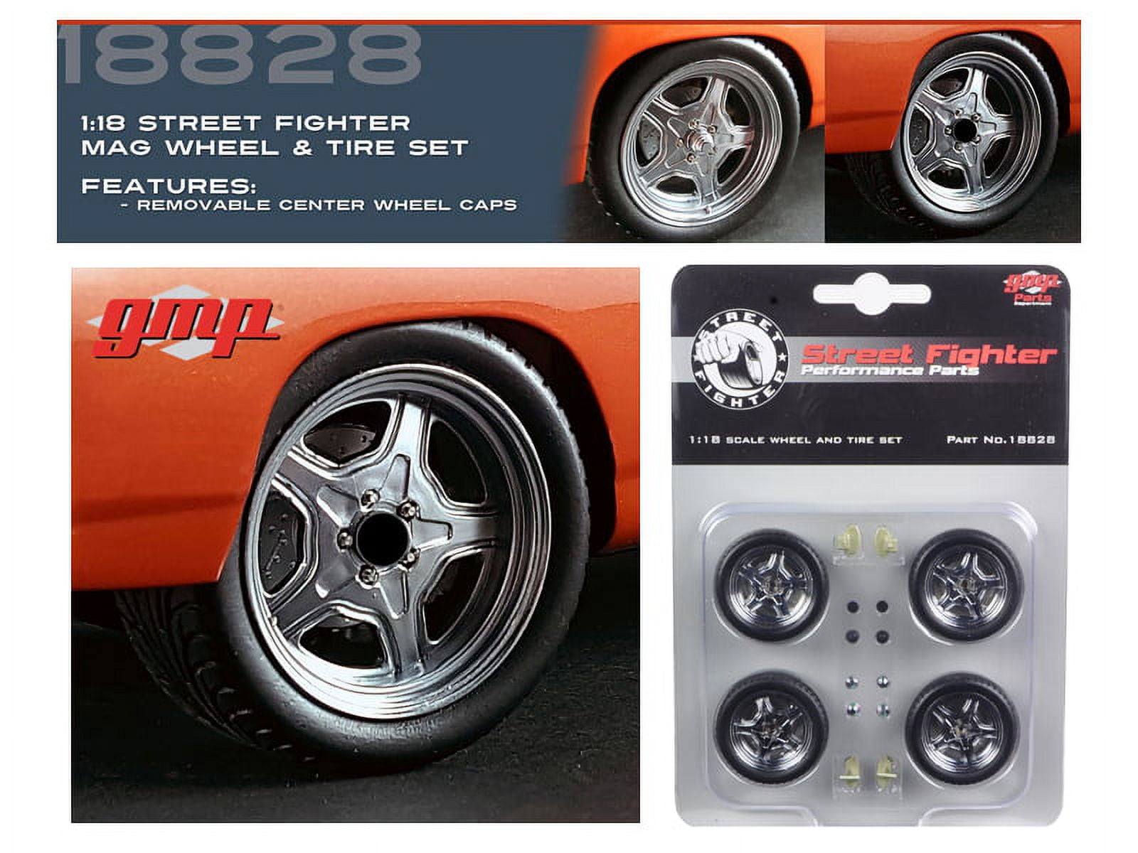 Street Fighter Mag Wheel and Tire Set of 4 pieces from "1970 Plymouth ...