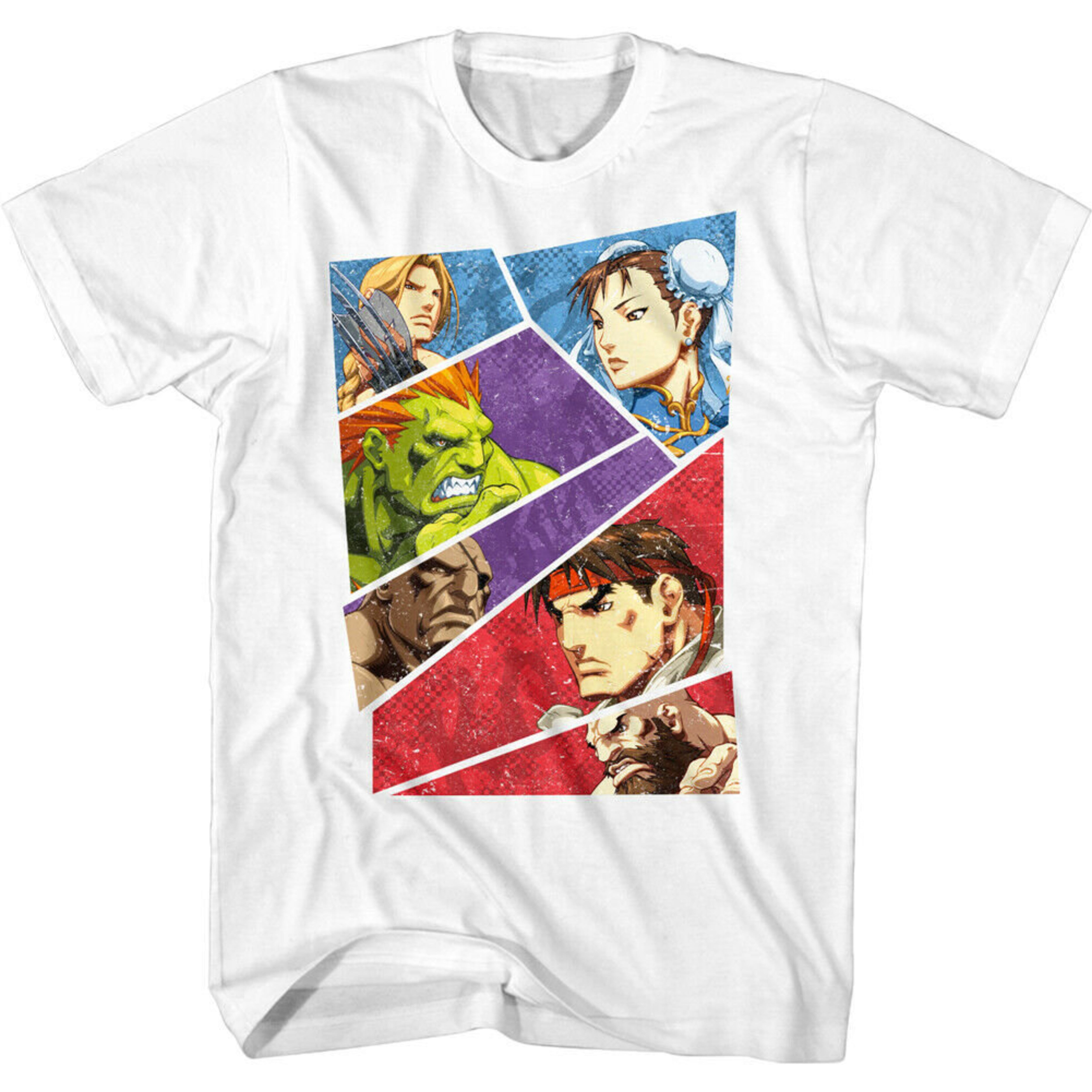 Street Fighter Men's T-Shirt Vega Blanka Sagat Chun-Li Zangief White ...