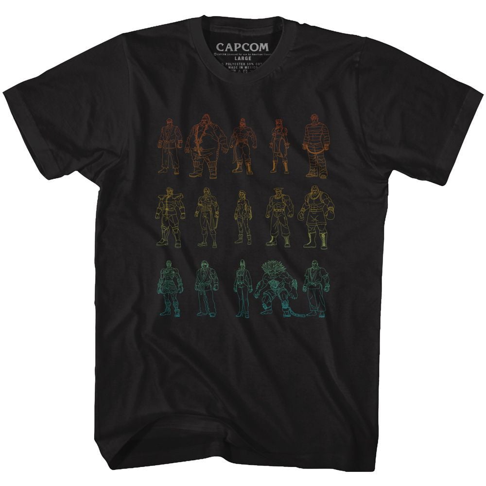 Street Fighter Outlines Black Adult T-Shirt Xlt - Walmart.com