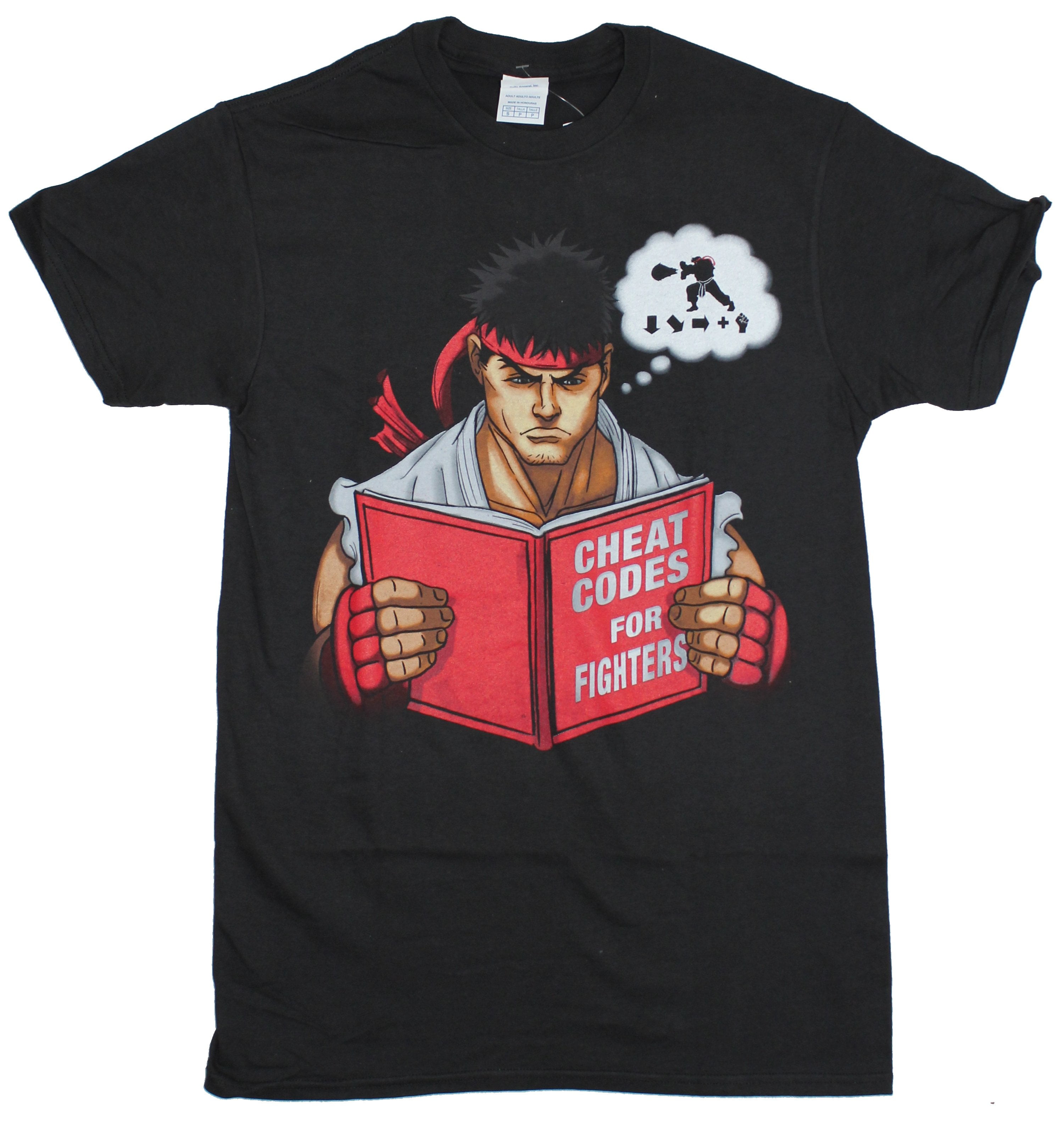 Street Fighter Ryu Cheat Codes Men's Black T-Shirt-2XLarge - Walmart.com