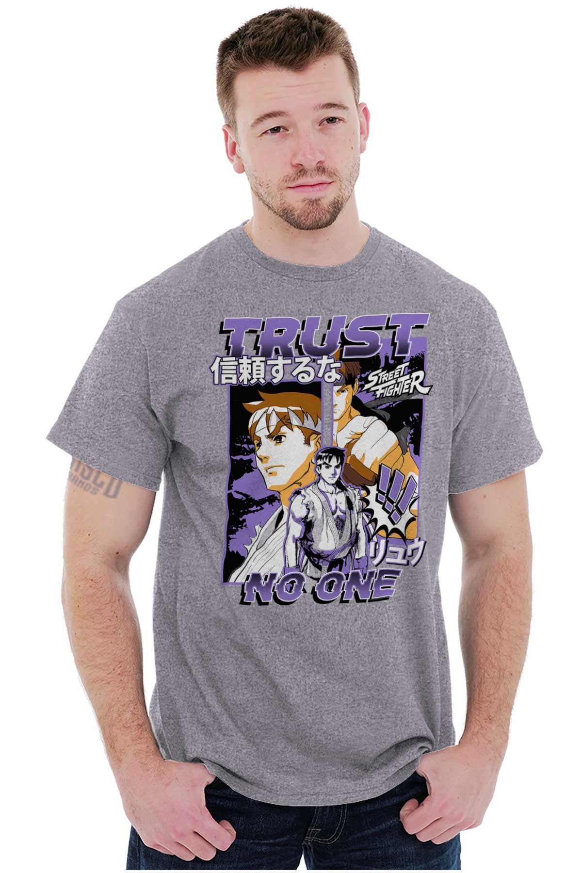 Street Fighter Ryu Trust No One Men's Graphic T Shirt Tees Brisco ...
