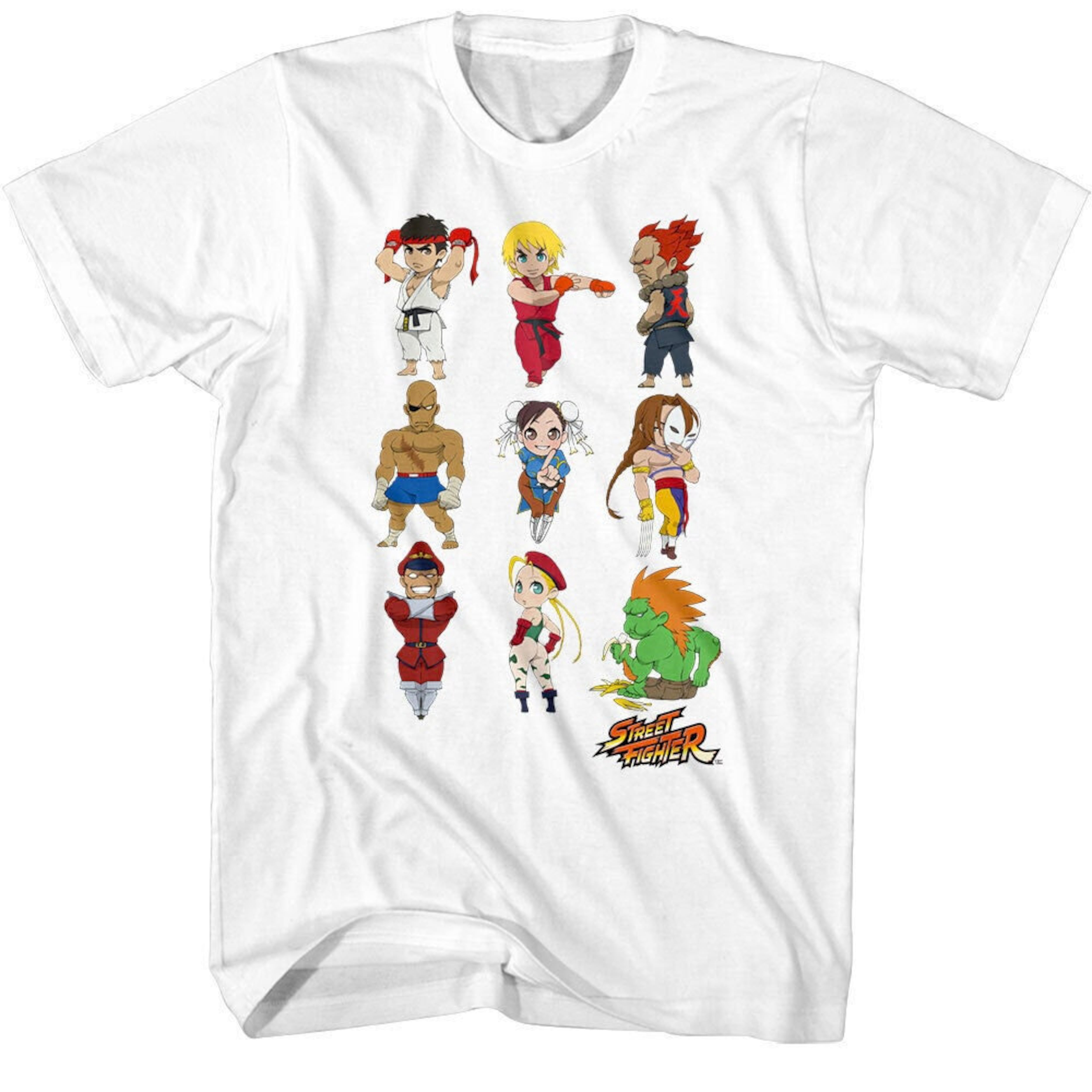 Street Fighter T-Shirt Chibi Game Characters Graphic Tees - Walmart.com