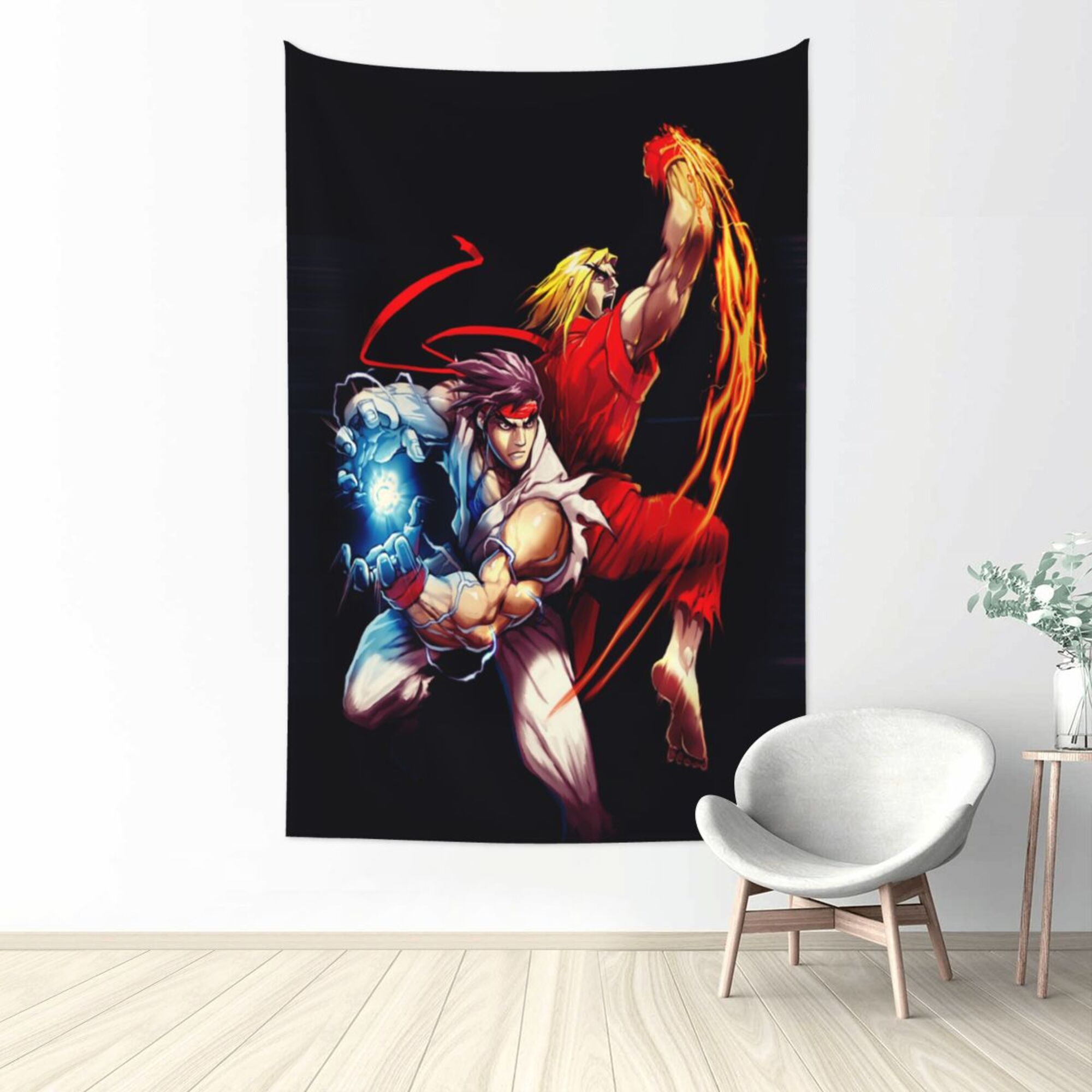 Street Fighter Tapestry Cartoon Print Wall Art Hanging Tapestry Anime ...