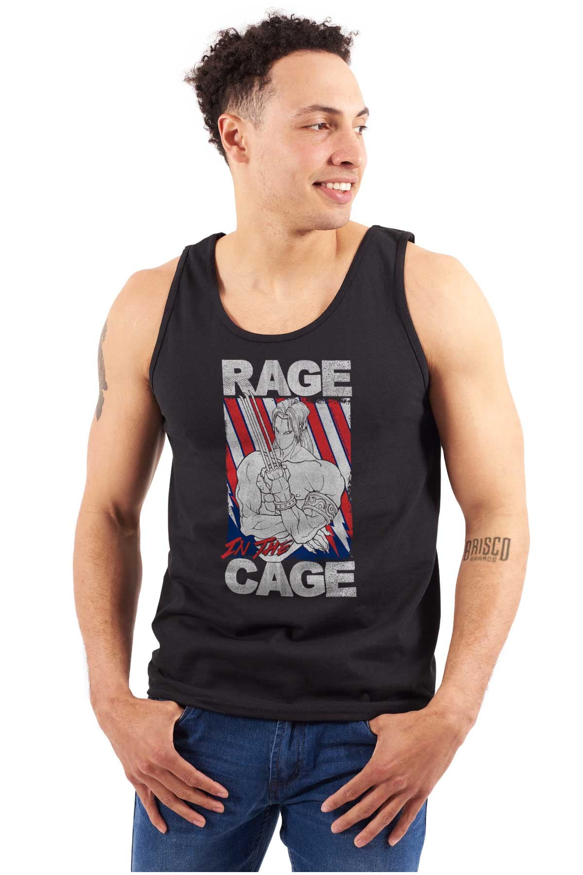 Street Fighter Vega Rage Cage USA Tank Top Sleeveless Tee Men Brisco ...
