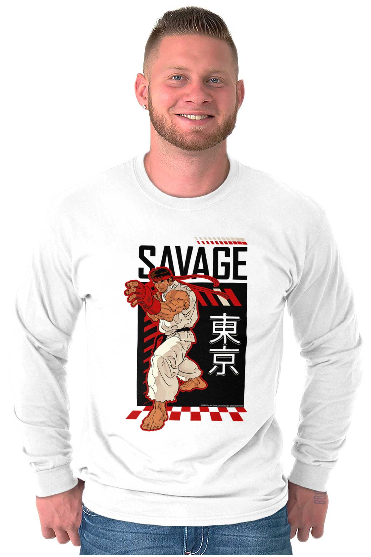 Street Fighter Video Game Ryu Savage Long Sleeve TShirt Men Women ...