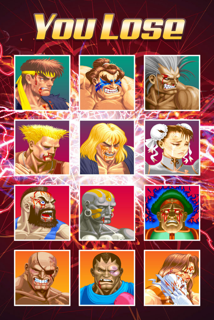 Street Fighter You Lose Defeated Challengers CAPCOM Video Game ...