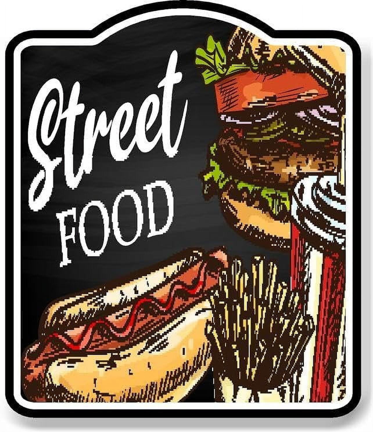 Street Food Vintage Colorful BLACK Aluminum Composite Sign 20''x24 ...