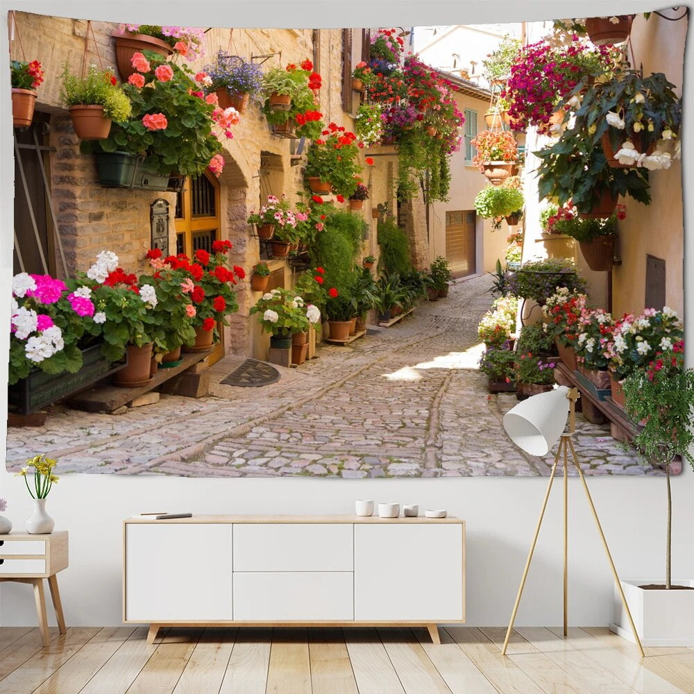 Street Gard Alley Printing Tapestry rative Wall Art Mandala Wall ...