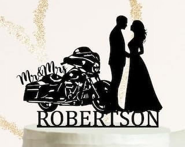 Street Glide Motorcycle Wedding Cake Topper, Mr&Mrs, 1 Count, 6 inches ...