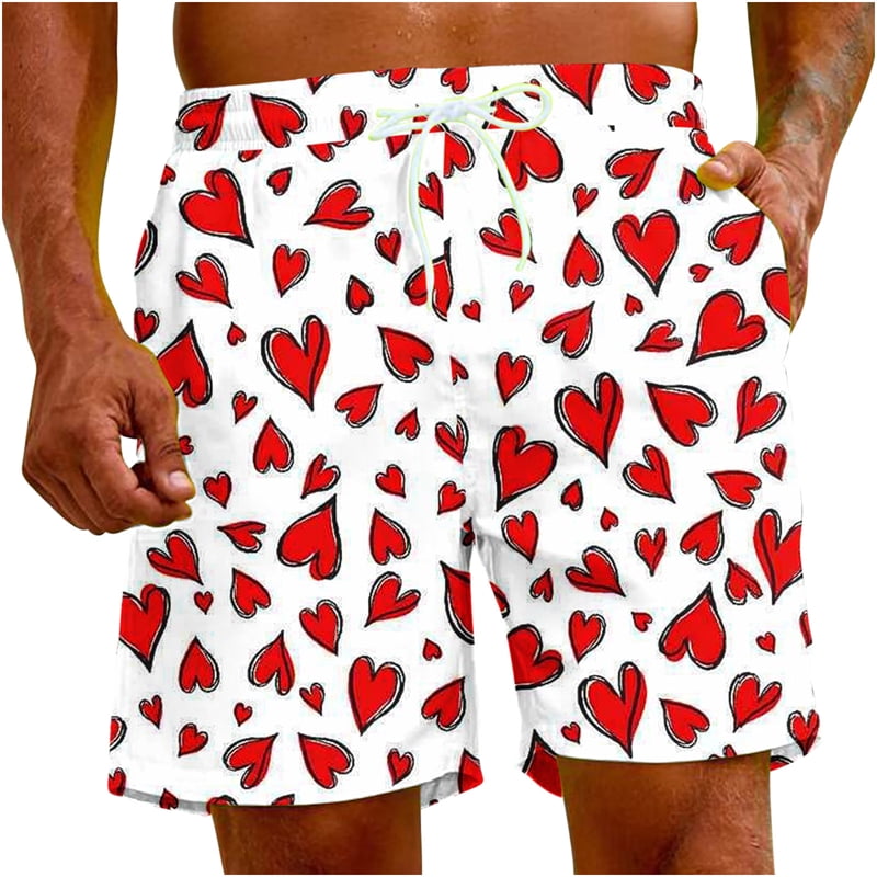 Street Hip Hop Love Print Harajuku Men Women Beach Shorts Oversized Gym ...