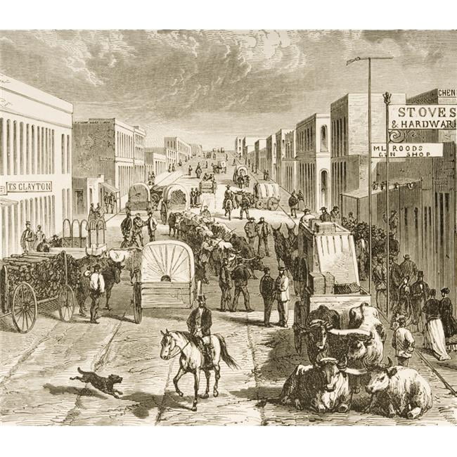 Street In Denver Colorado In 1870S From American Pictures Drawn with ...