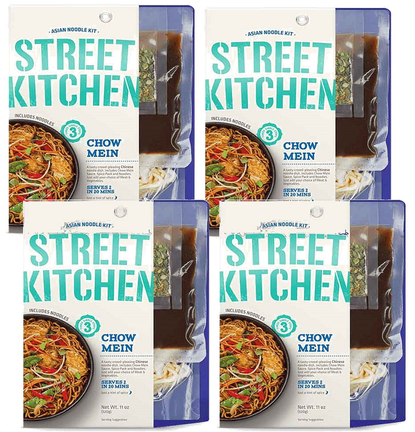 Street Kitchen Traditional Chow Mein Noodle Kit, 4-Pack 11 oz. Package ...