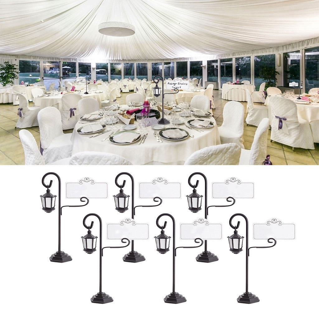 Street Lamp Place Card Holders - 6PC Wedding Table Number Decor with ...