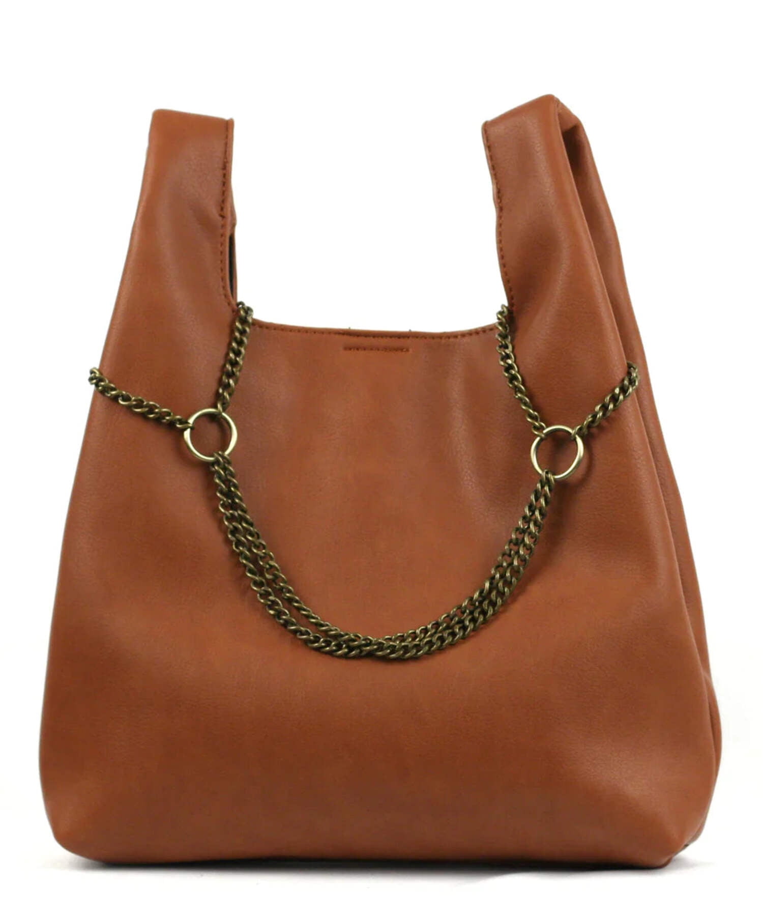 Street Level Tote with Chain Detail, Brown - Walmart.com