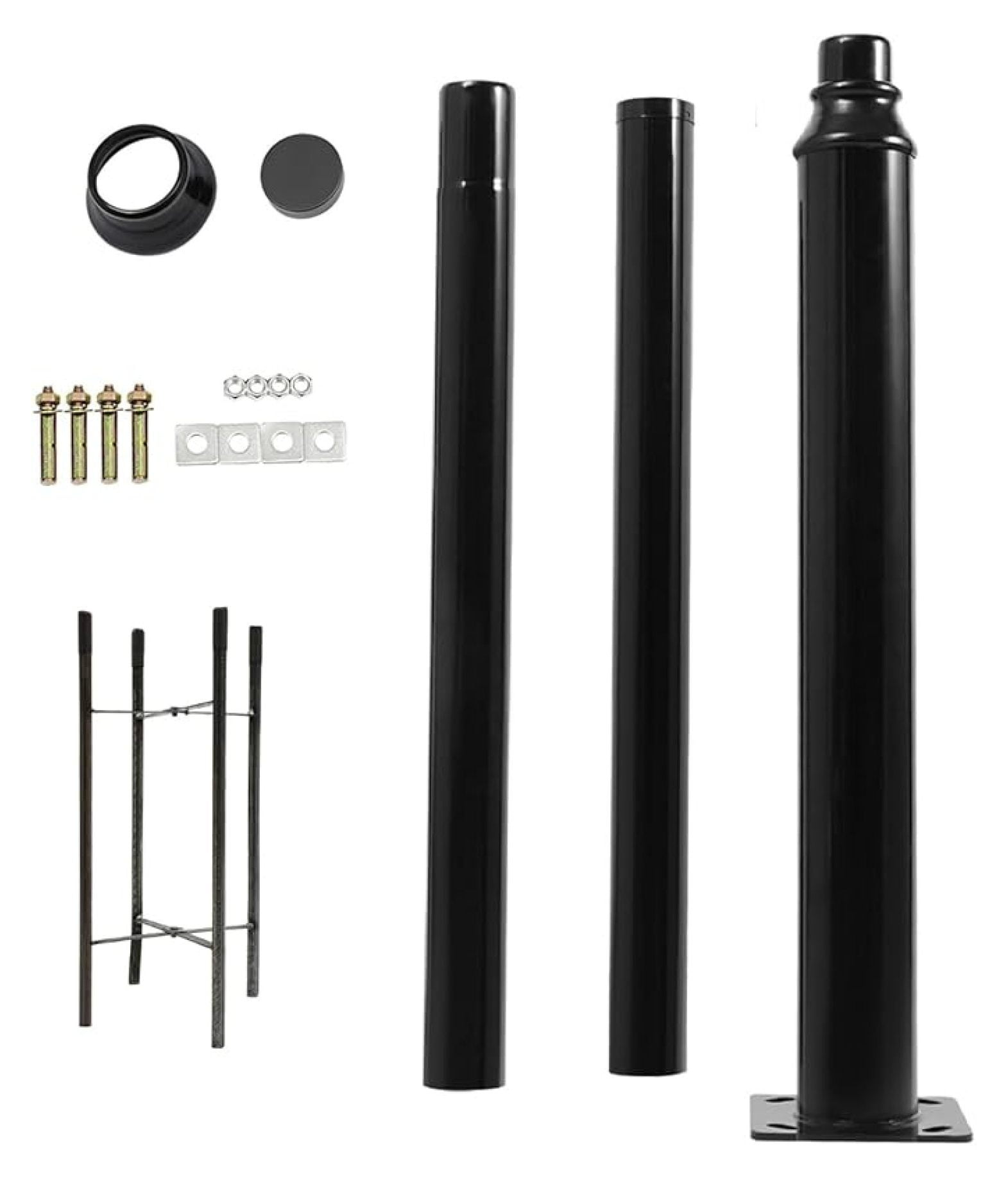 Street Light Pole 10ft Tall, Split Street Lamp Post Galvanized Metal ...
