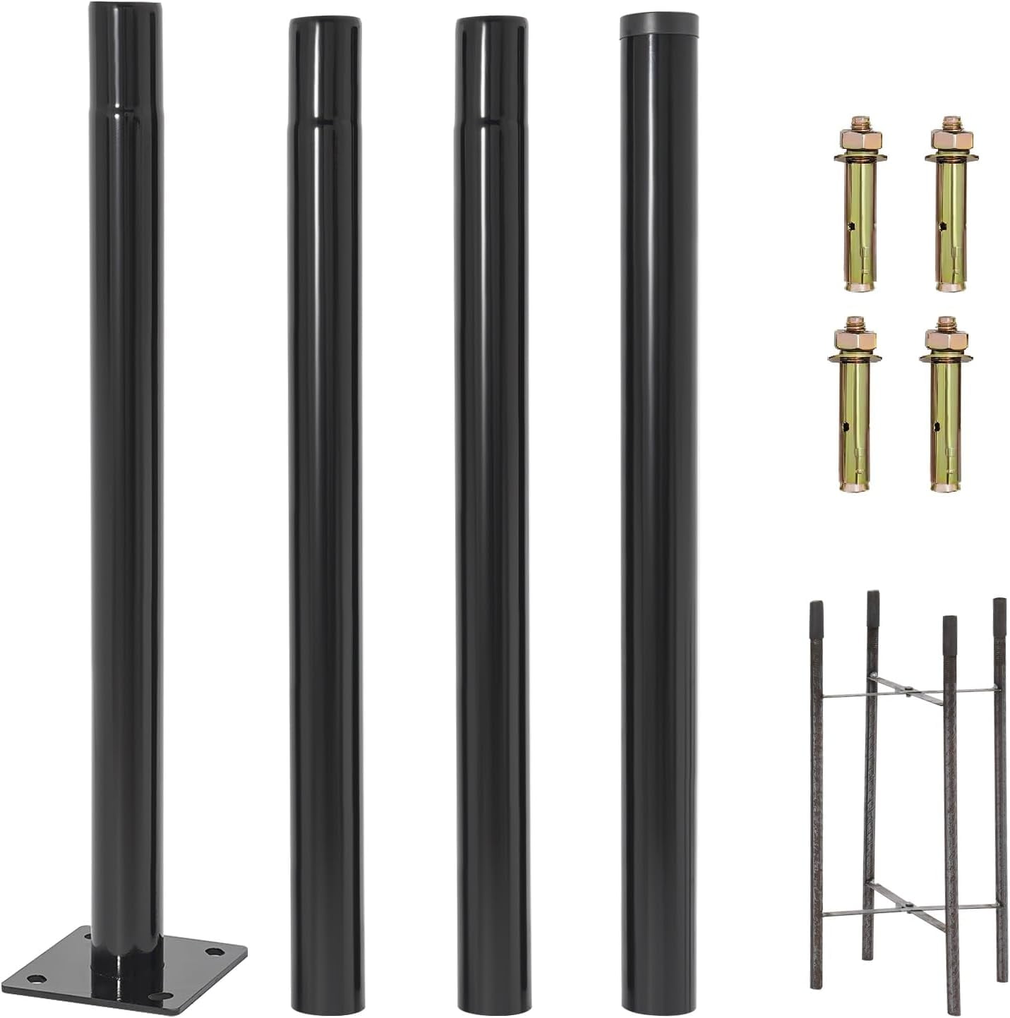 Street Light Pole 13ft Tall, Split Street Lamp Post Galvanized Metal ...