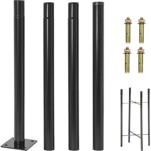 Street Light Pole 13ft Tall, Split Street Lamp Post Galvanized Metal ...