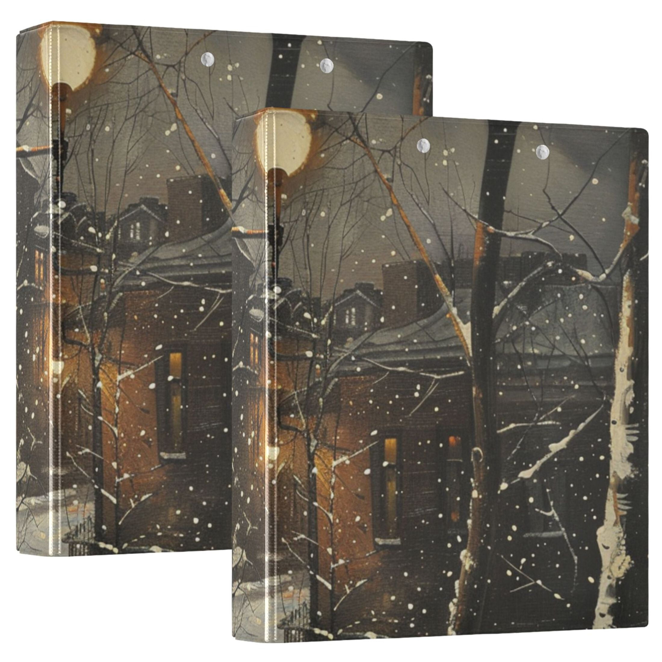 Street Light Trees 3 Ring Binders 1.5 inch Hardcover File Folders with ...