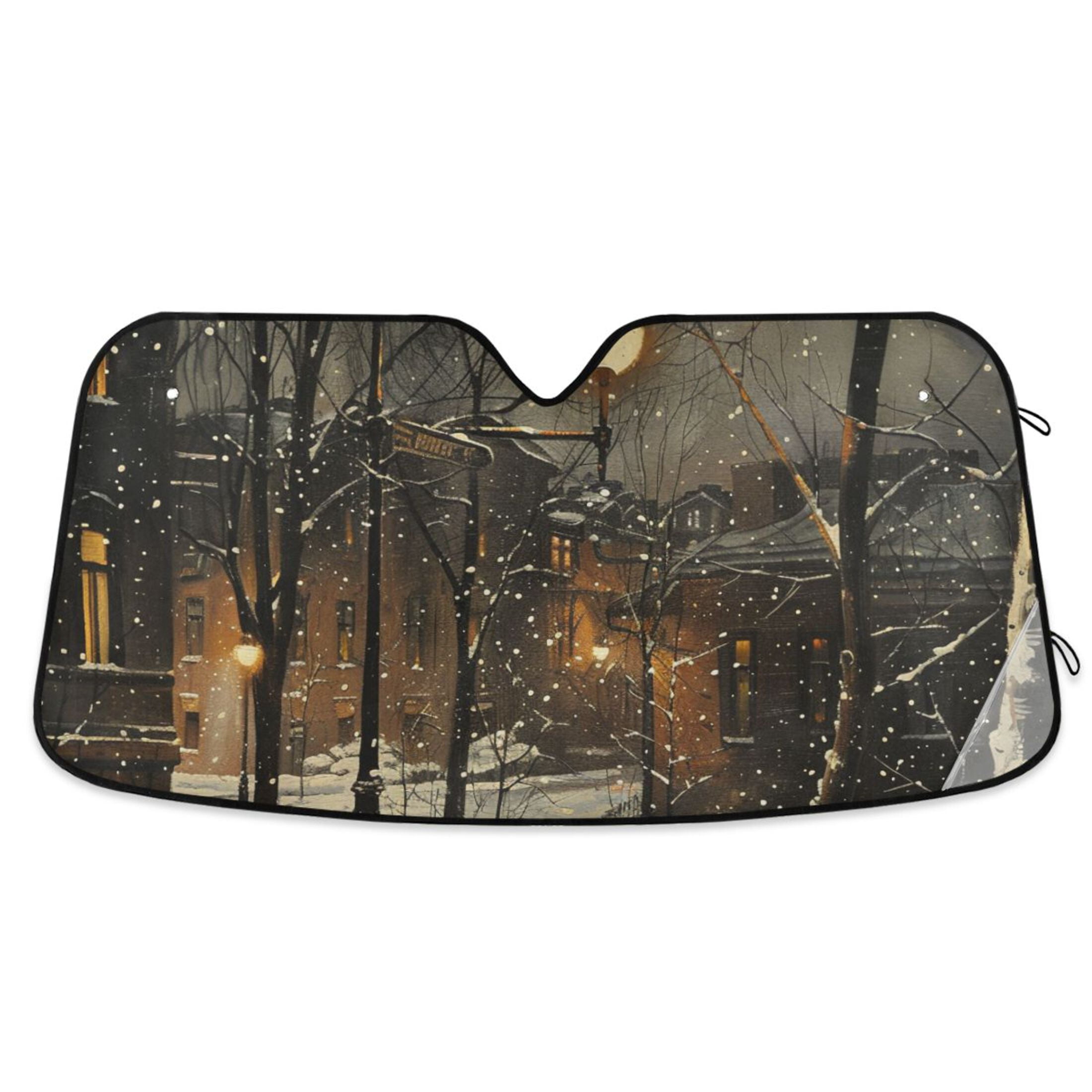 Street Light Trees Car Windshield Sun Shade Reflector Sunshade Foldable ...