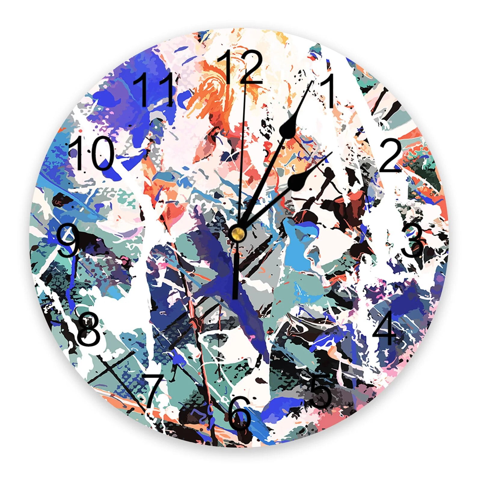 Street Oil Painting Graffiti Art Clocks Wall Home Decor Modern Kitchen ...