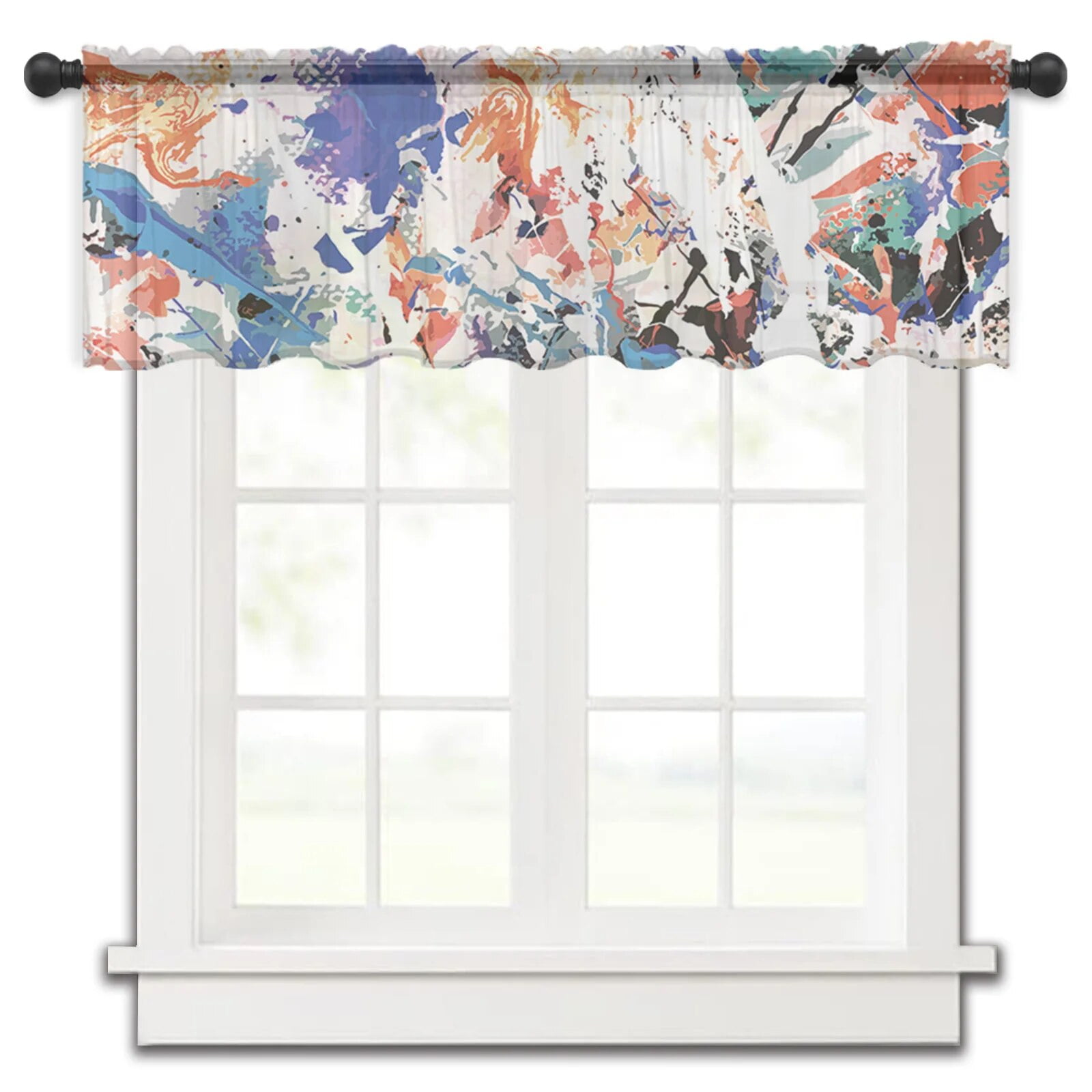 Street Oil Painting Graffiti Art Rod Pocket Short Curtain Half-Curtain ...