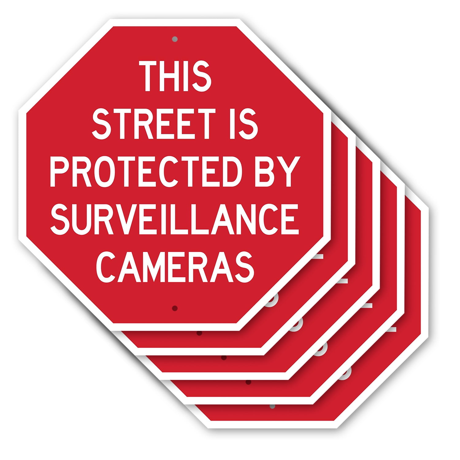 This Street Is Protected by Surveillance Cameras (5 Pack) 10 inch X 10 ...
