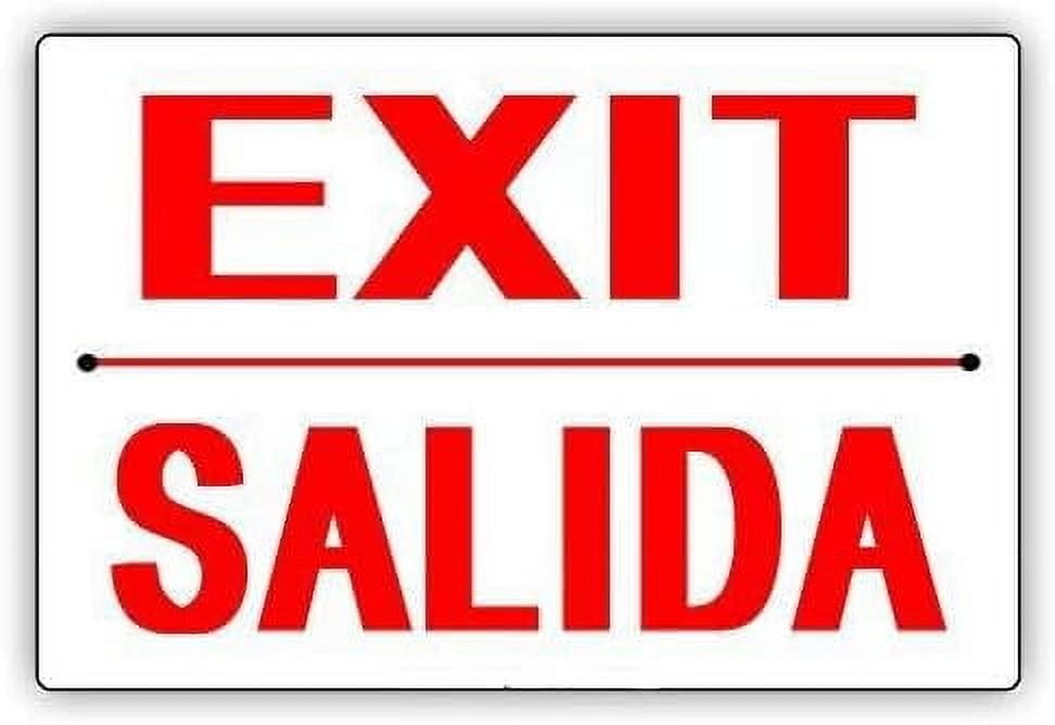 Street Sign 8x12 Inch Exit Only Salida Spanish English Outdoor Indoor ...