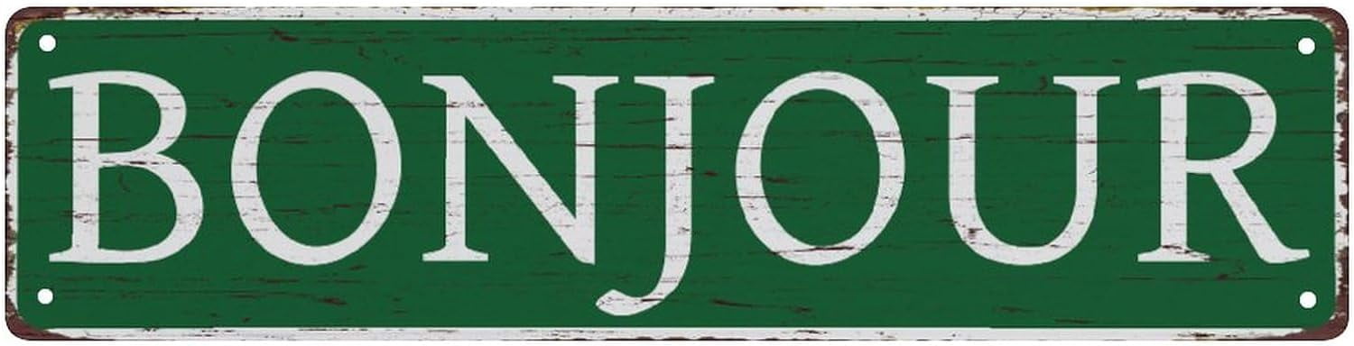 Bonjour Wall Art and Signs for Home Decor in Modern and Vintage Styles