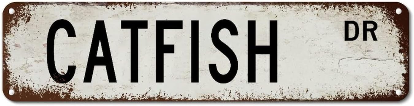 Street Sign Catfish Metal Sign Catfish Decor Aluminum Sign Wildlife ...