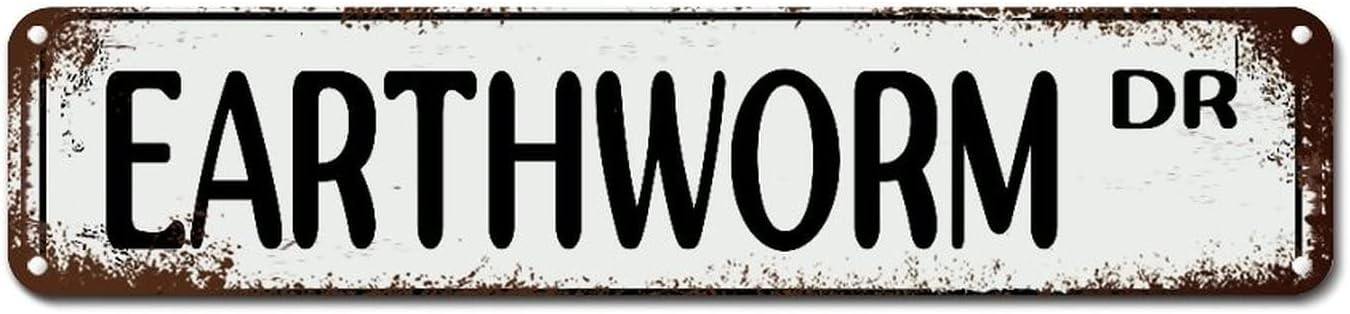 Street Sign Earthworm Tin Sign Earthworm Decor Metal Tin Sign Wildlife ...