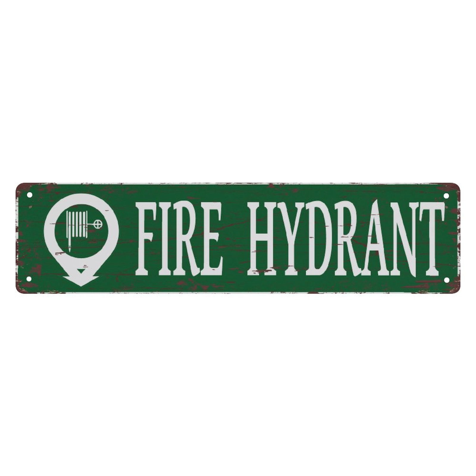 Street Sign Fire Hydrant Funny Metal Tin Sign Outdoor Bar Accessories ...