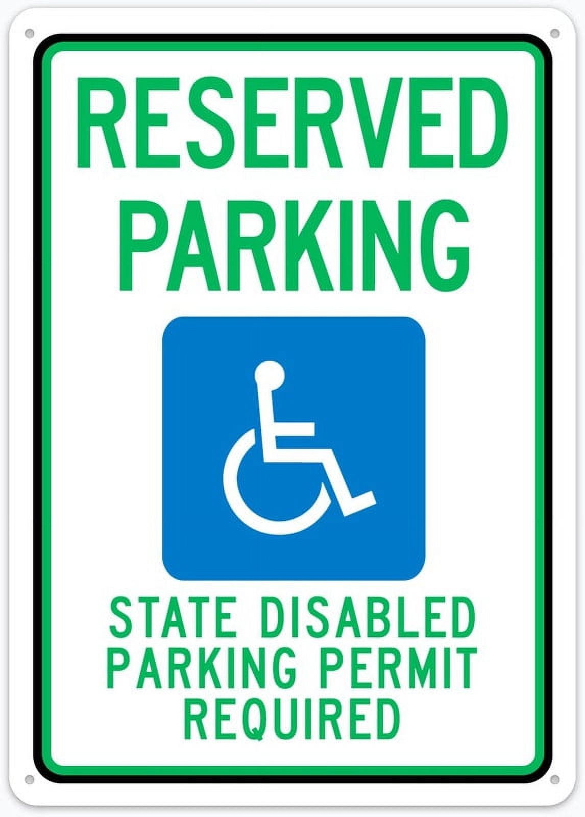 Street Sign Handicapped Reserved Parking State Disabled Parking Permit ...