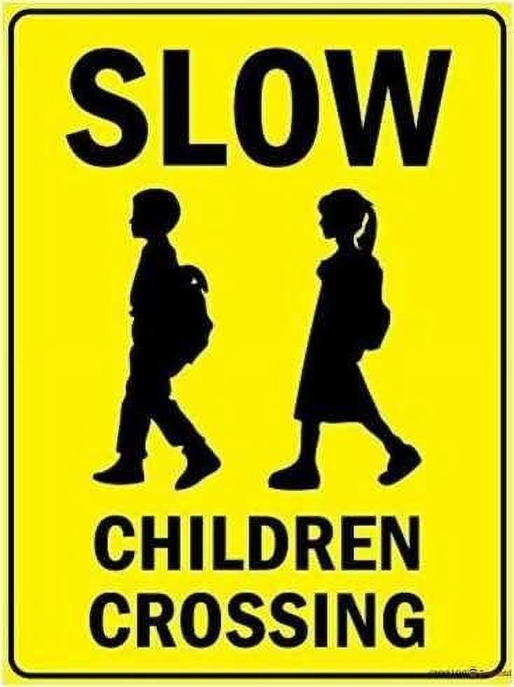 Street Sign Indication Warning Sign Slow Children Crossing Wall Art ...