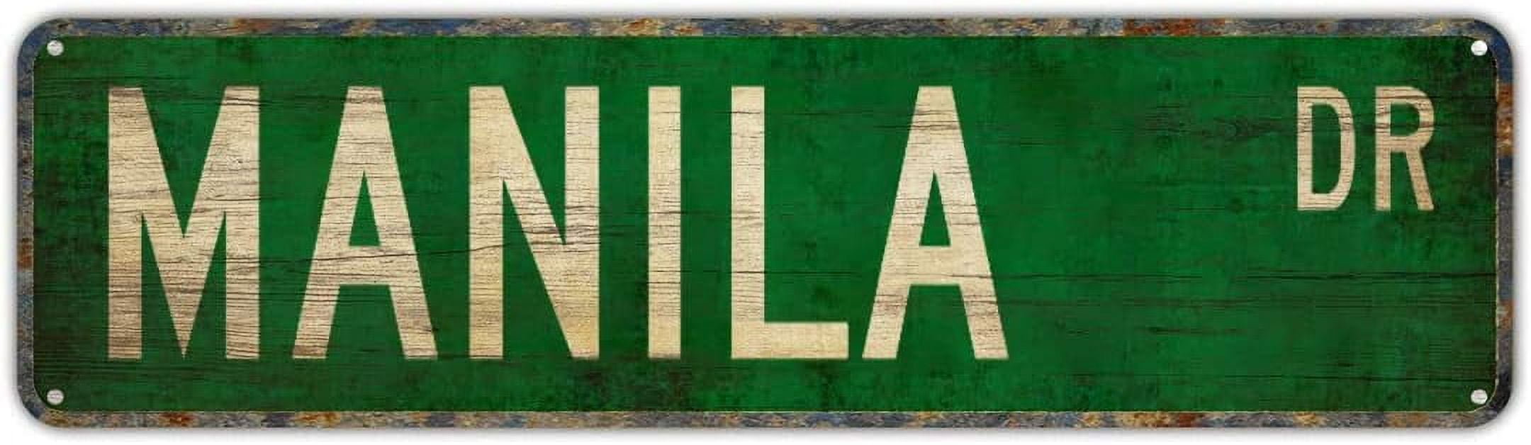 Street Sign Manila Manila Sign Manila Gift Manila Visitor Manila Street ...