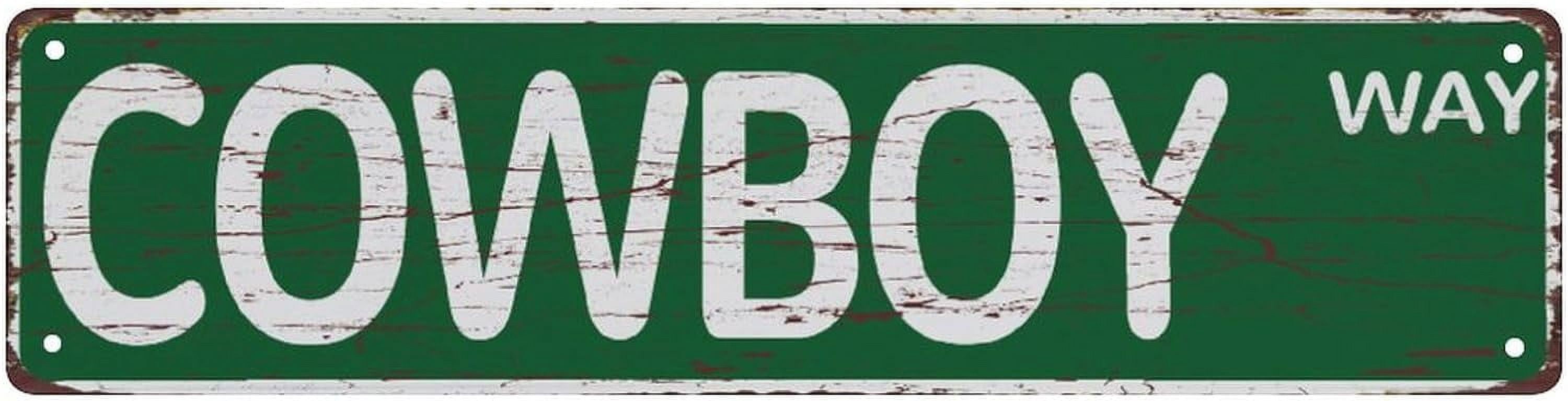 Street Sign Metal Tin Signs Cowboy Way Vintage Metal Sign Retro Metal ...
