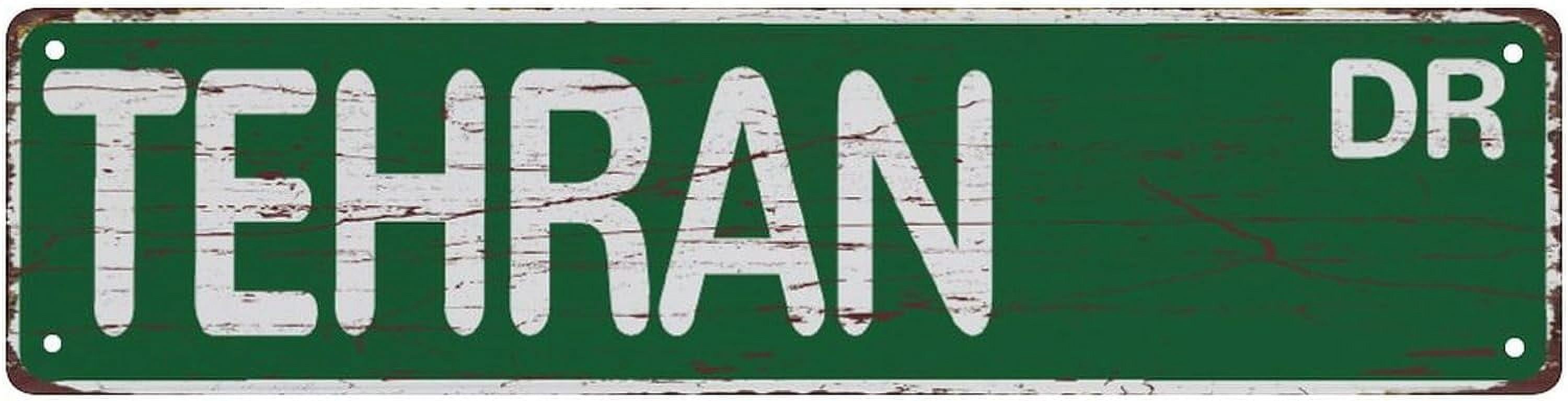 Street Sign Metal Tin Signs Tehran Dr Funny Vintage Slim Street Tin ...