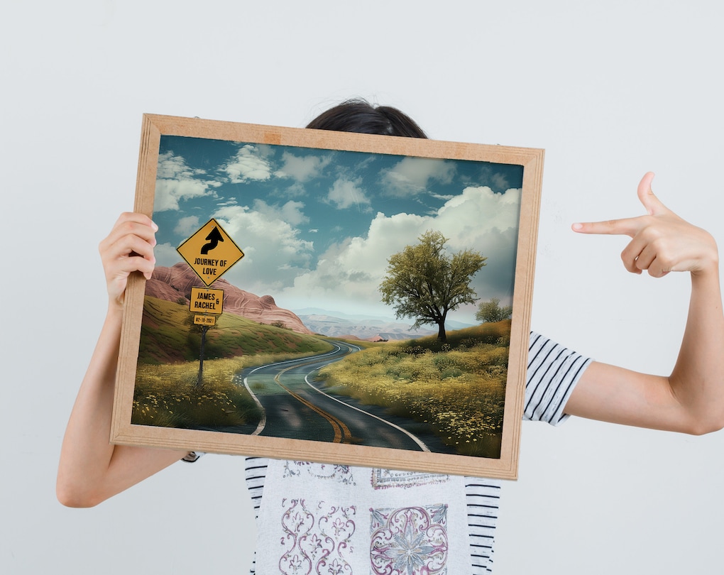 Street Sign Names Date, Couple Art Print ,Decor For Living Room Bedroom ...