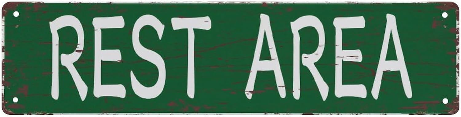 Street Sign Rest Area Funny Metal Tin Sign Outdoor Bar Accessories ...