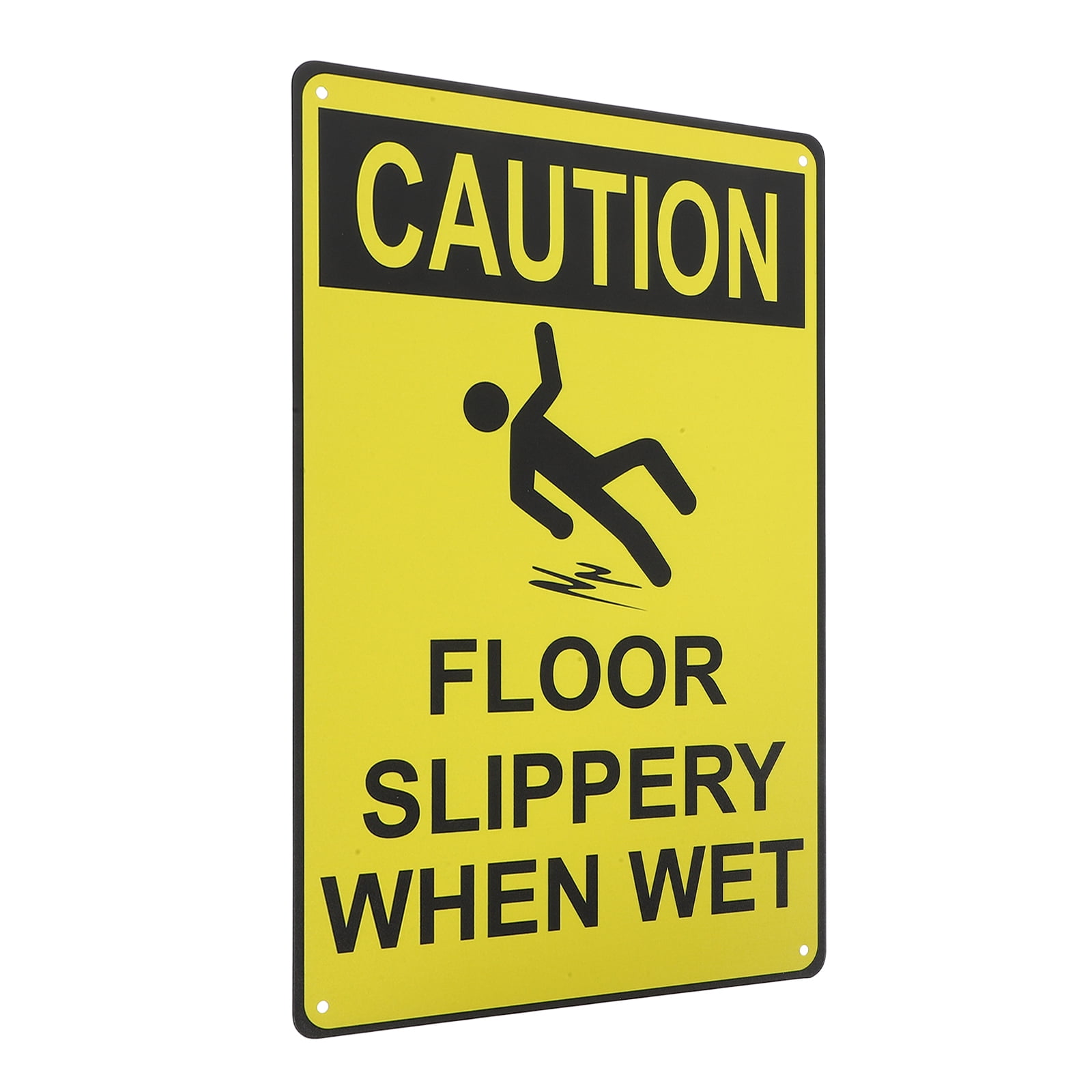 Yellow Iron Street Sign for Outdoor Use Highly Visible Slippery Floor ...