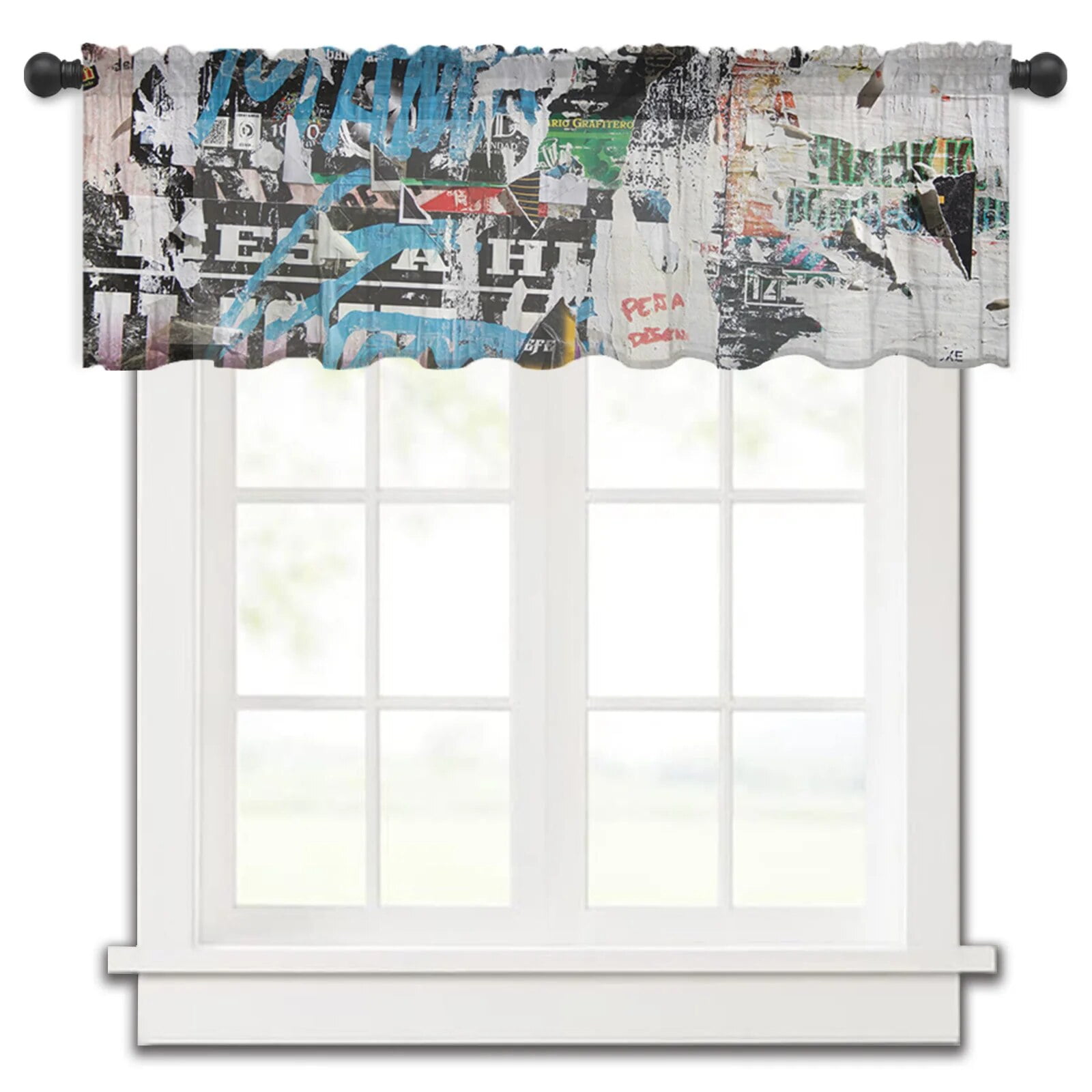 Street Sign Sailing Drink Kitchen Small Window Curtain Tulle Sheer ...