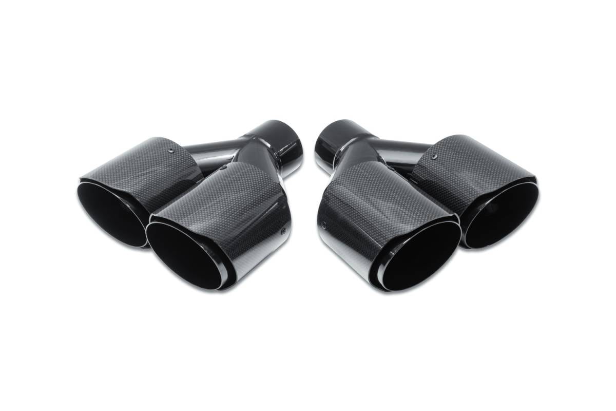 Street Style - SS4025116CF Carbon Fiber Dual Exhaust Tips - 4.0" Angle ...