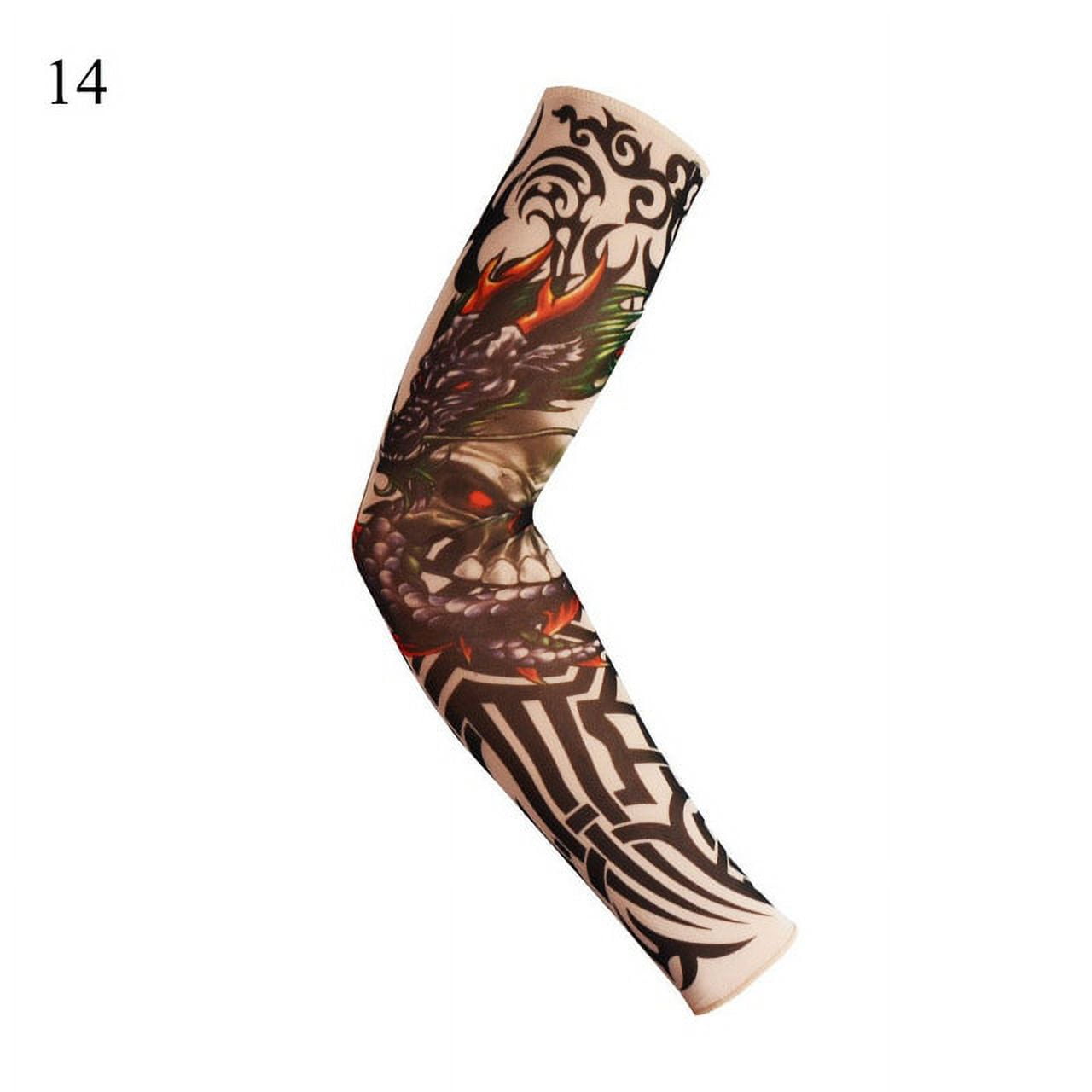 Street Tattoo Arm Sleeves Sun UV Protection Arm Cover Seamless Outdoor ...