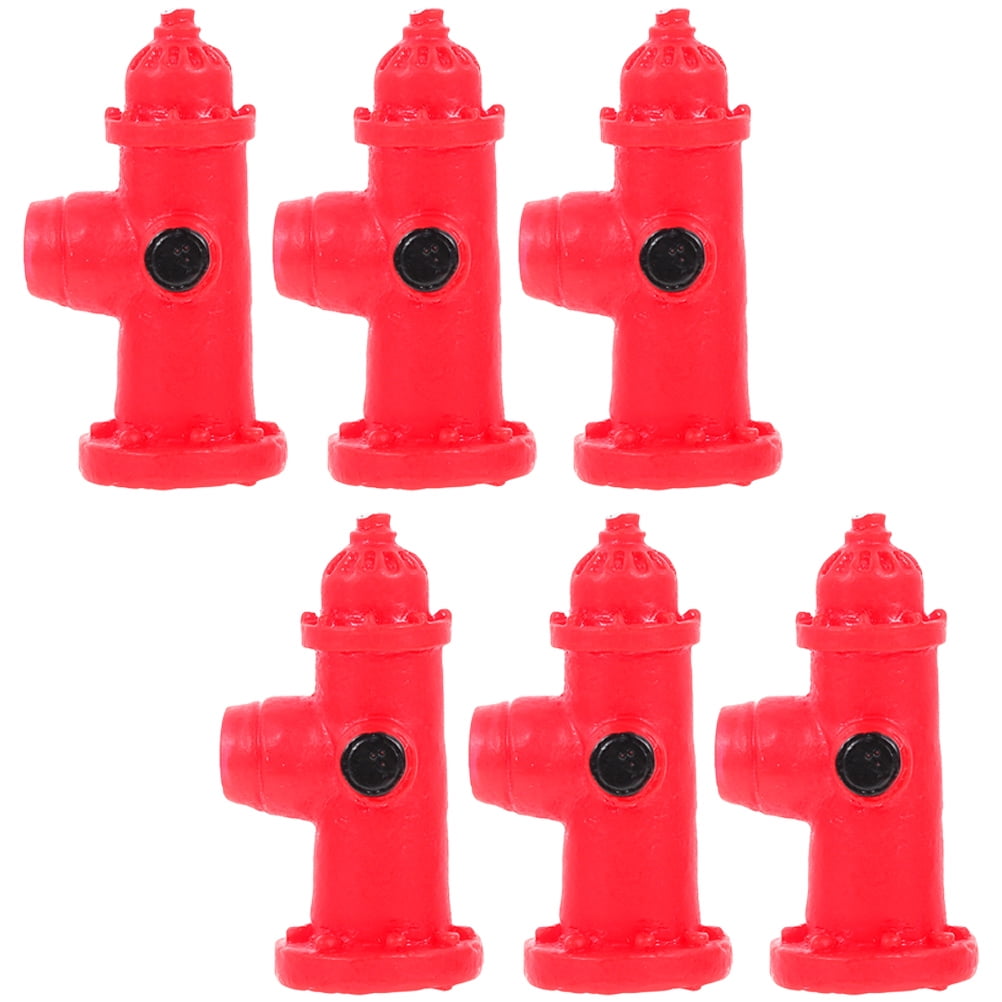 ifundom 6Pcs Red Resin Fire Hydrant Statues for Sand Table and Home ...