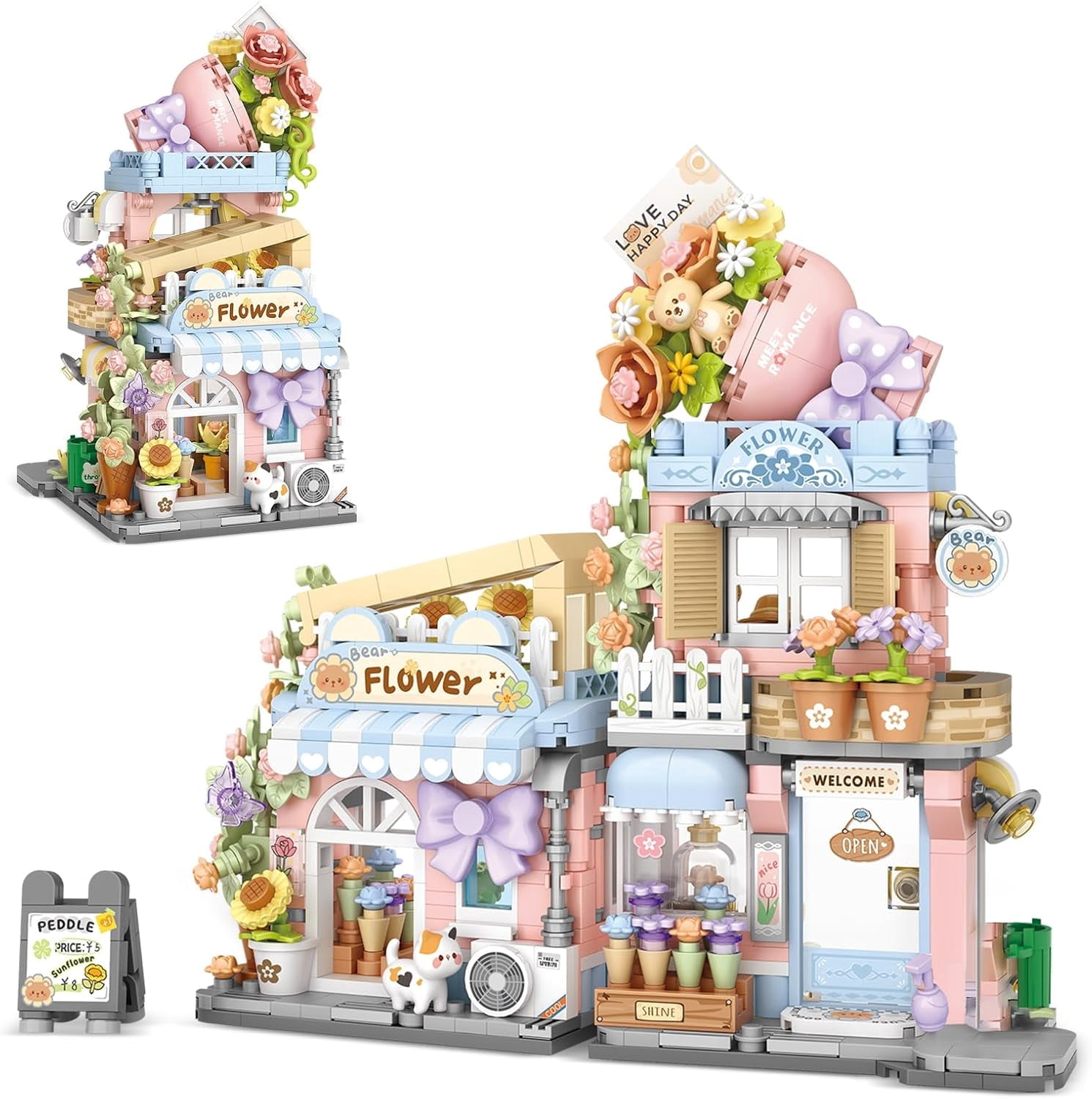 Street View Tea Shop Mini Building Blocks, MOC Creative Building Toys ...