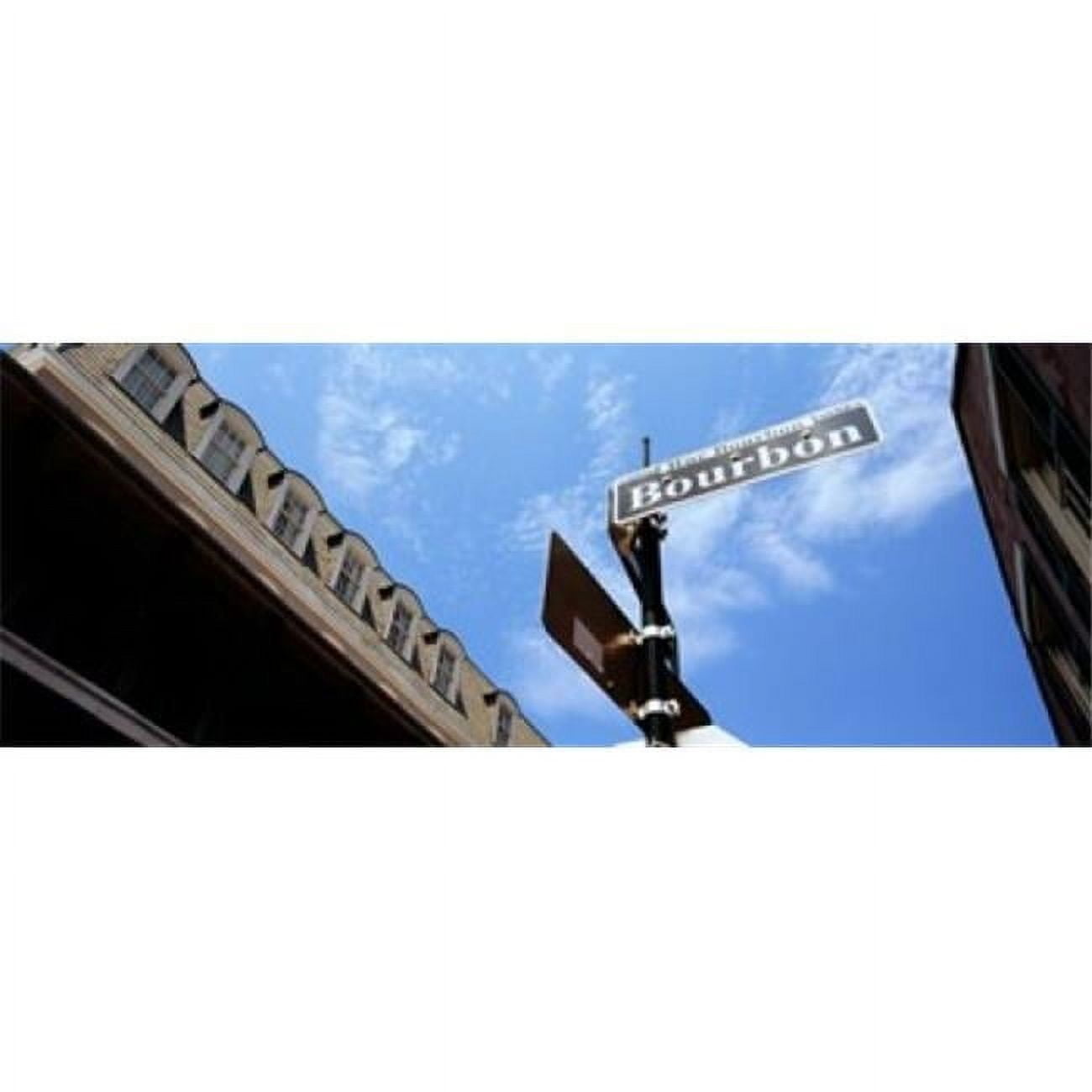 Street name signboard on a pole, Bourbon Street, French Market, French ...