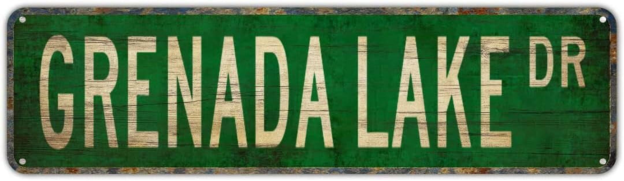 Street sign Grenada Lake Grenada Lake Sign Grenada Lake Gift Grenada ...