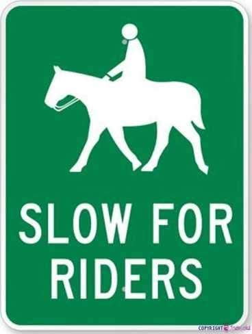 Street sign warning plaque Aluminum Metal Road New Slow For Riders ...