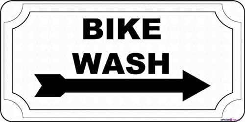 Warning Plaque Bike Wash Black Metal Tin Signs Wall Art Decor Safety ...