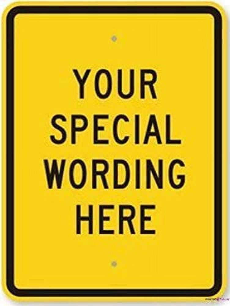 Street sign warning plaque Customizable Vertical Yellow & Black ...