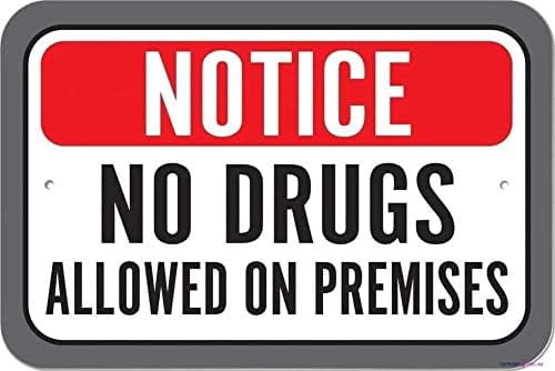 Street sign warning plaque No Drugs Allowed On Premises Metal Tin Sign ...